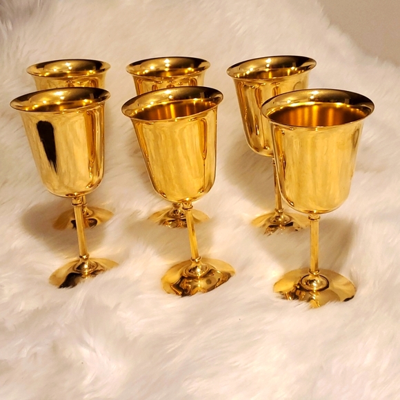 WMF Brass | Kitchen | Vintage Wmf Brass Usa Wine Cups Giblet Set Bundle ...